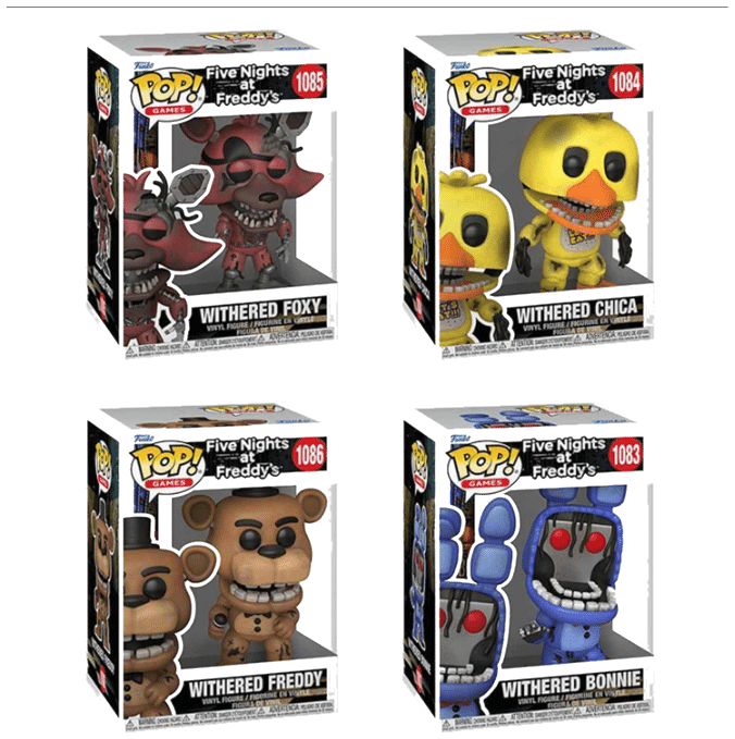 Funko Pop! Games: Five Nights at Freddy's FNAF Withered Set of 4 - Lil ...